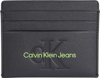 Calvin Klein Jeans Porte-Carte Femme Sculpted Cardcase Anti-RFID, Noir (Black/Dark Juniper), Taille Unique