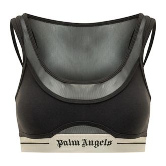 Palm Angels Logo Active Top - - Sport - Damen - Schwarzk - XS