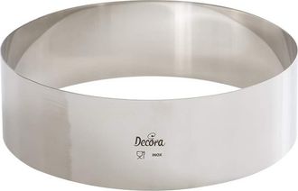 Decora 0063750 TORTENRING RUND AUS Edelstahl Ø 22 X H 6 cm, Silber/Schwarz