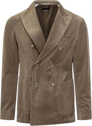 HUGO BOSS Homme, Vestes, Brun, Taille: XL Giacca doppiopretto in velluto