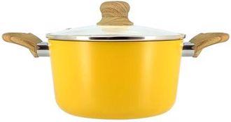 Menastyl Cuisson Faitout 20cm Colorama safran - En Aluminium - Revêtement antiadhésif en céramique - Tous feux dont induction