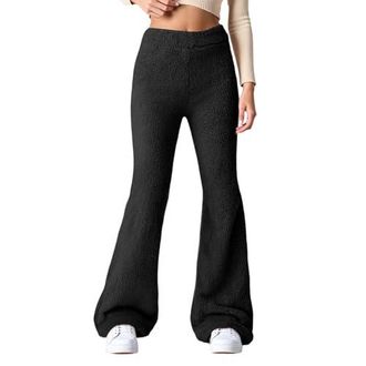 Generic Pantalon Chaud en Polaire - V&ecirc;tement Thermique Femme Pants Hiver Pantalons Grande Taille Pant &Eacute;pais Bottoms Taille Haute Pantalon Confortable Pants Su