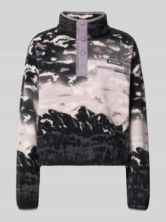 Columbia Fleeceshirt mit Stehkragen und Label-Patch Modell Helvetia II