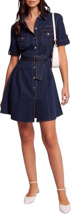 Morgan Kurzes Skater-Kleid aus Jeansstoff Brut 44