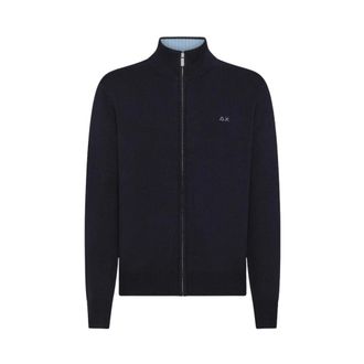 Sun 68 Homme, Pulls, Bleu, Taille: L Cardigan Uni Entièrement Zippé