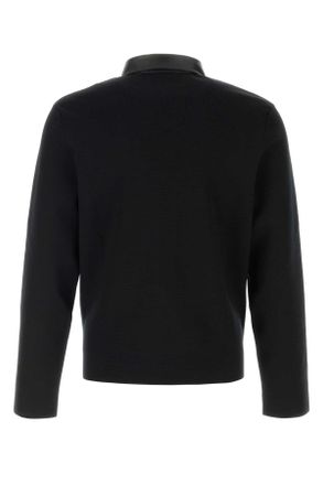Givenchy Mens Mix Material Cardigan Black Maglie Sweater