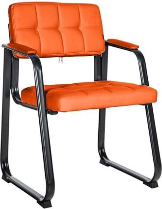 Clp Chaise Visiteur Canada B - Assise et Dossier Rembourré avec Revêtement en Similicuir - Chaise de Cuisine avec Accoudoirs - Piétement en Méta, Couleur: