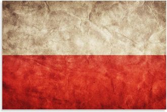 Generic Polen-Flagge, Vintage-Stil, Kunst, Wanddekoration, Poster, Familienbar, Restaurant, Garage, Caf&eacute;, Kunst, Geschenk, Rahmen, 30 x 45 cm