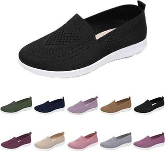 Generic Slip On Sneakers pour femme - Confortables et respirantes - Sandales orthop&eacute;diques douces et l&eacute;g&egrave;res - Antid&eacute;rapantes - Chaussures de sport Breeze - C