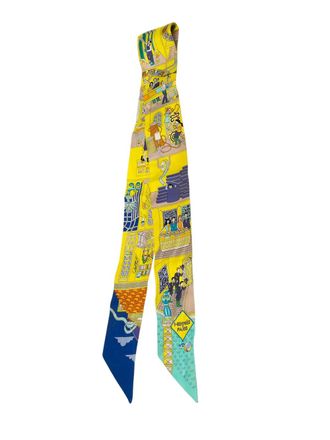 Hermès foulard La Maison des Carrés Twilly en soie (1999-2007) - Jaune