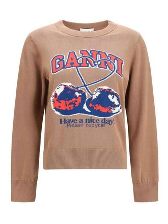 Ganni Rundhalspullover - Camel