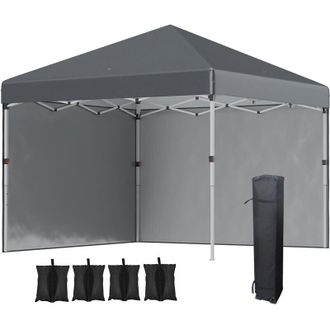 OUTSUNNY Tonnelle barnum pop-up uv 30+ sac transport inclus anthracite