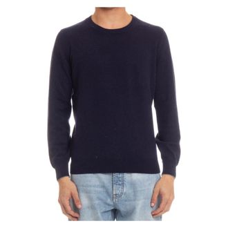 Brunello Cucinelli Blauer Kaschmir-Pullover mit Rundhalsausschnitt - - Knitwear - Herren - Blau - 2XL