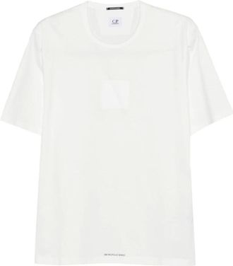 C.P. Company C.p. Company, Homme, Tops, Blanc, Taille: XL T-Chemises
