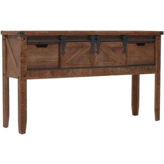 vidaXL Table console Bois massif de sapin 131 x 35,5 x 75 cm Marron Vidaxl