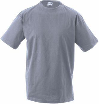 James & Nicholson Schweres T-Shirt ohne Seitenn&auml;hte - Farbe: Grey Heather - Gr&ouml;&szlig;e: 3XL