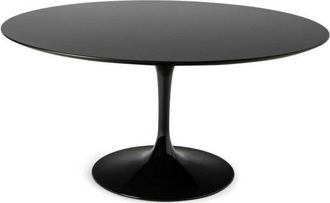 Les Tendances Table tulipe ronde 150 cm noir mat et pied noir brillant