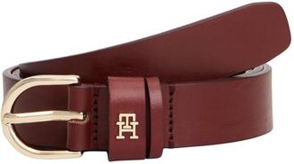 Tommy Hilfiger Ceinture Femme Essential Effortless 2,5 cm Cuir, Rouge (Deep Rouge), 100 cm