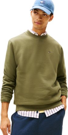 Tommy Jeans Herren TJM Reg S Flag Crew EXT Dm0Dm20741 Pullover-Sweatshirt, Green (Dark Greenery), M