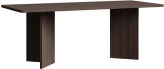 Selsey Selsey QUBEO - Table &agrave; manger 204x90 cm, rectangulaire avec bords arrondis et pi&egrave;tement plein, finition fr&ecirc;ne brun
