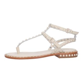 Ash Flache Leder-Zehentrenner-Sandalen - - Shoes - Damen - Beige - 36 EU