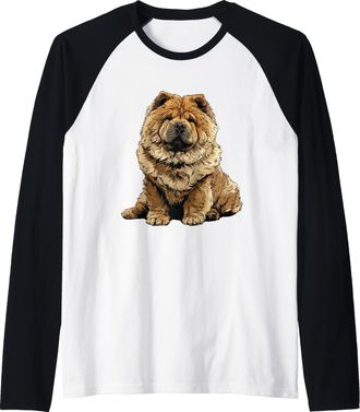 Whyitsme Design Roter Chow-Chow Hund Illustration Raglan