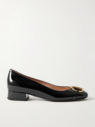 Gucci Pumps Aus Lackleder Mit Horsebit-detail - Schwarz