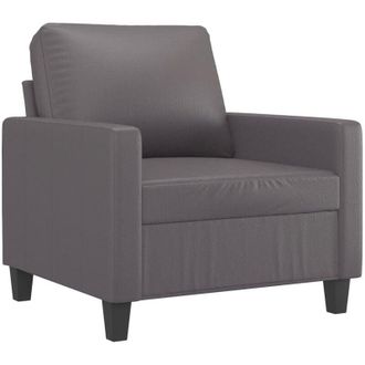 vidaXL Sessel Grau 60 cm Kunstleder - Vidaxl