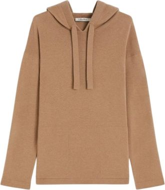 Max Mara Femme, Sweatshirts et sweats &agrave; capuche, Beige, Taille: 38 FR Wool Sweat &agrave; capuche
