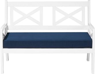 Beliani Gem&uuml;tliche Gartenbank aus Akazienholz mit maritimer Ausstrahlung, Wei&szlig;