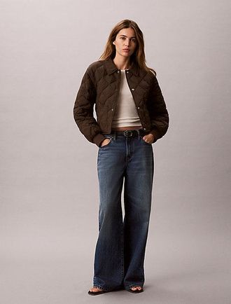 Calvin Klein Kurze Steppjacke Mit Futter - Dark Coffee - Damen - XS