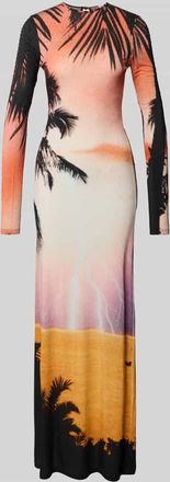 Paco Rabanne Slim Fit Maxikleid aus Viskose-Mix