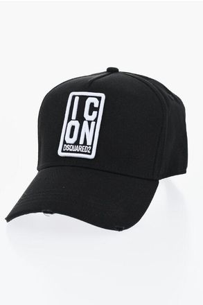 Dsquared2 ICON Cotton Gabardine Cap with Embossed Embroidery size Unica