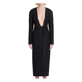 Maison Margiela Figurbetonter langer Mantel - - Coats - Damen - Schwarzk - 2XS