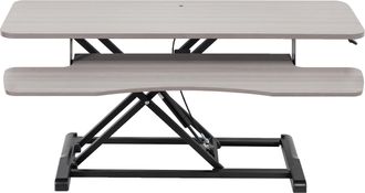 Vivo DESK-V036KG H&ouml;henverstellbarer Sitz-Steh-Konverter, verstellbare H&ouml;he, gro&szlig;es Tablett f&uuml;r Doppelmonitor und Laptop, K-Serie