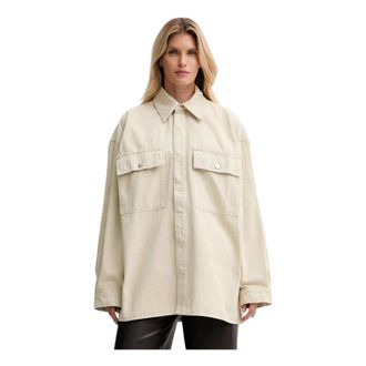Nanushka Mariann Oversized Denim Shirt - - Jackets - Damen - Beige - XS