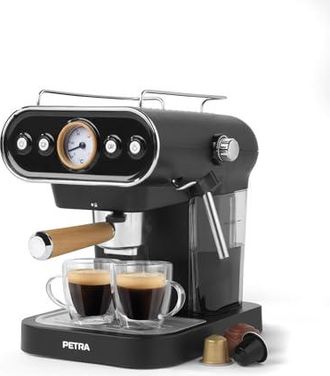 Petra PT5108VDEEU7 3-in-1 1.2L Kaffeemaschine - BPA-Frei Esspressomaschine Mit Milchaufsch&auml;umer, Geeignet F&uuml;r 30/54mm Kapseln, Filterkaffee & Gemahlenem Kaf