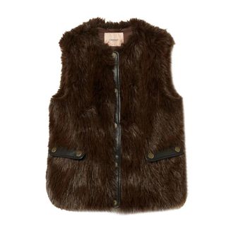 Twinset Jacken mit Knopf aus Kunstpelz - - Jackets - Damen - Braun - XL
