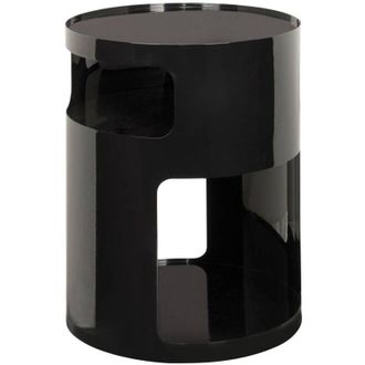 PEGANE Table dappoint, table basse ronde en acier Noir- Diam&egrave;tre 32,5 x Hauteur 45 cm