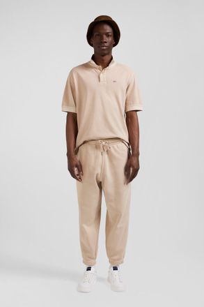 Eden Park Polo Manches Courtes Unisexe En Piqu&eacute; Coton Beige Surteint Coupe Oversized