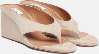 Alaia Ala&iuml;a Wedge-Sandalen Cube 75 aus Veloursleder