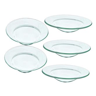 Garneck 5 St&uuml;ck Teiliges Aromatherapie Ersatzschale Wachsschmelzer Glas Untertasse mit Rutschfestem Boden Wiederverwendbar Leicht zu Reinigen Vielseitig f&uuml;r D