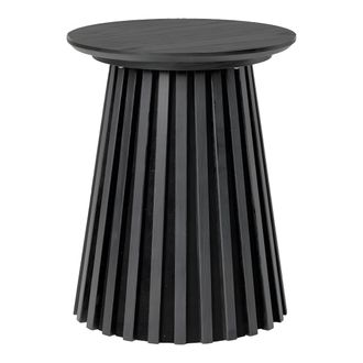 ebuy24 Osaka Eckbeistelltisch &Oslash;40 x 50cm schwarz. - rund - Eichenfurnier, MDF. - Farbe Schwarz - Skandi Design - f&uuml;r Esszimmer & Wohnk&uuml;che - stabil & alltags