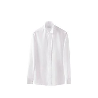 Eton Chemise droite &agrave; col cass&eacute; en coton