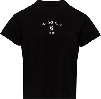 Maison Margiela Femme, Tops, Noir, Taille: 40 FR Logo Tee