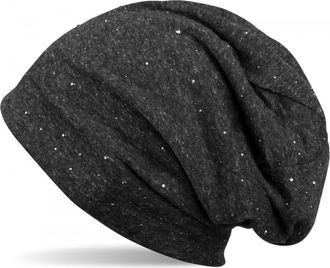 styleBREAKER M&uuml;tze Beanie mit Strass Nieten Applikation