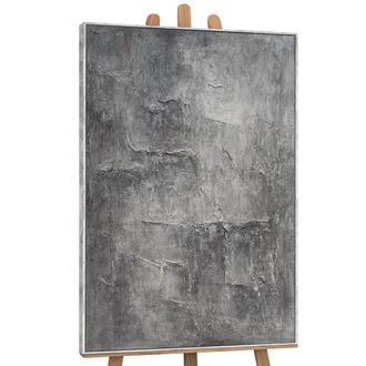 Yohji Yamamoto Art Stilvoll Strukturiert Abstrakt Acryl Gem&auml;lde auf Leinwand Grau Farben mit Rahmenhandgemalt Wandbild Stilvoll Wohnzimmer Wohndekor Bilder B&uuml;ro 140x