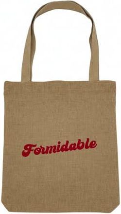 Fabulous Sac Shopping Tote Bag Aspect Lin - Formidable Vintage Typo 70s - Sac de Courses Toile Epaisse 360g Beige Naturel Cabas Port&eacute; Epaule Solide Imprim&eacute; en 