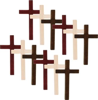 OSALADI 12 St&uuml;ck Tragbare Handliche Holzkreuze Gebetskreuz aus Glattem Holz f&uuml;r Religi&ouml;se Andacht und Kommunion