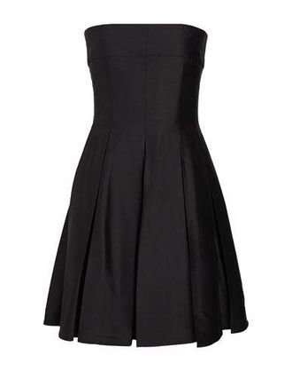 8 by YOOX SILK-SHANTUNG BANDEAU PLEATED MINI DRESS